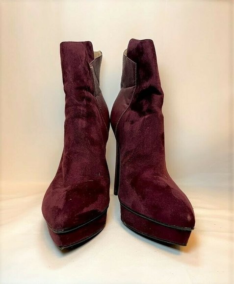 Paper Fox | Shoes | Paper Fox Womens Burgundy Ankle Boots With Stiletto ...